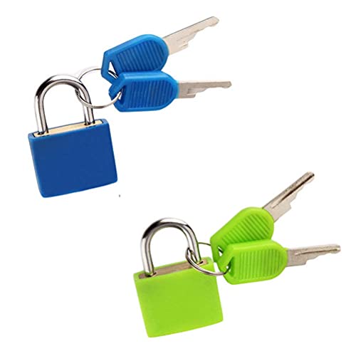 Pengxiaomei 4Pcs Suitcase Lock,4 Colors Mini Padlock with Key Small Locks for Schoolbag Backpack Luggage Padlock for School Gym 1.2×0.9Inch