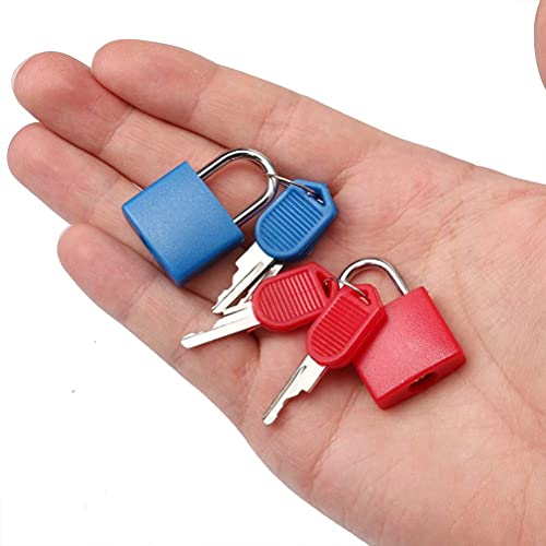 Pengxiaomei 4Pcs Suitcase Lock,4 Colors Mini Padlock with Key Small Locks for Schoolbag Backpack Luggage Padlock for School Gym 1.2×0.9Inch