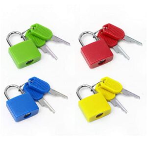 Pengxiaomei 4Pcs Suitcase Lock,4 Colors Mini Padlock with Key Small Locks for Schoolbag Backpack Luggage Padlock for School Gym 1.2×0.9Inch