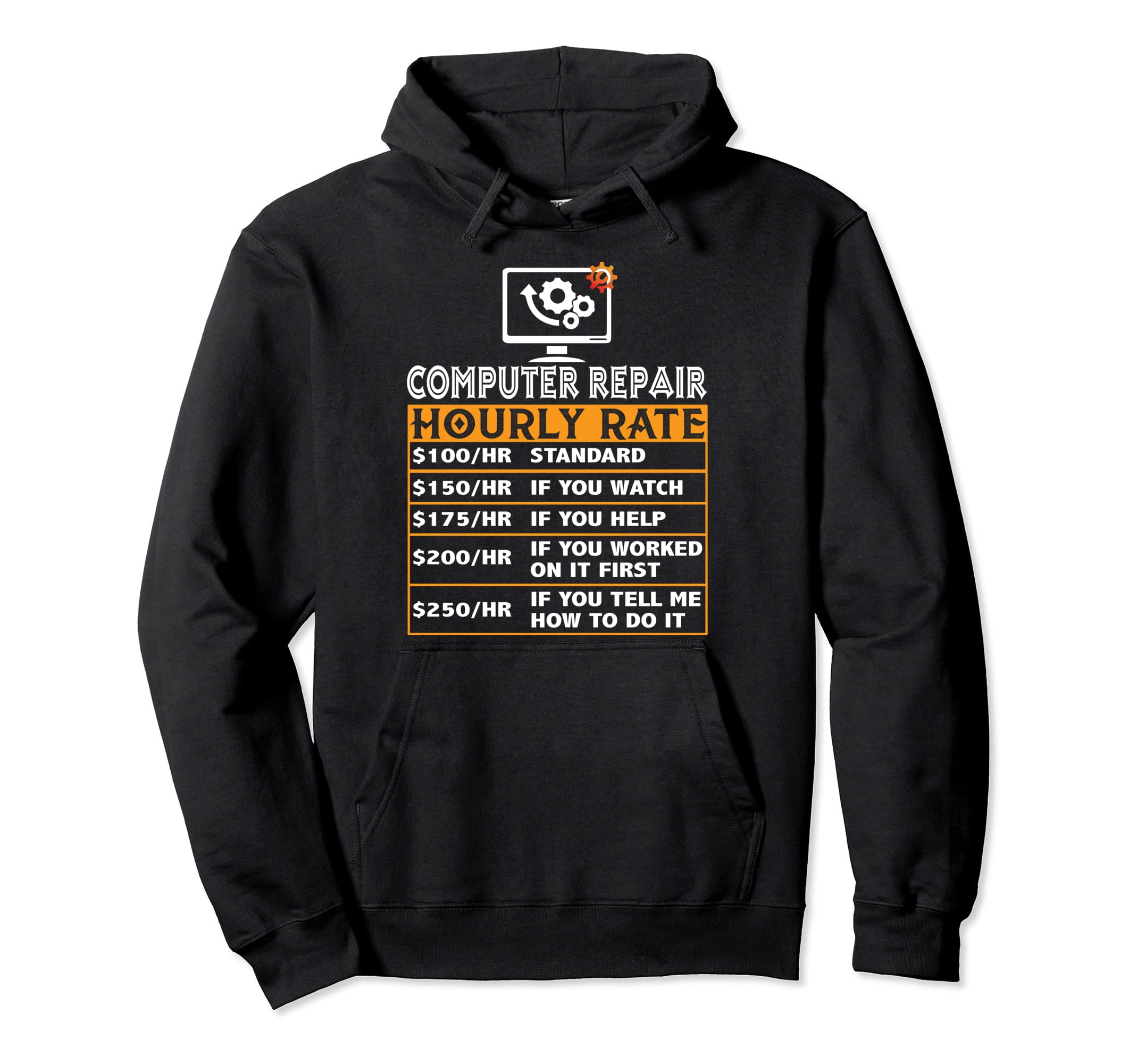 Computer Repair Hourly Rate, Computer Repair Job Matching Pullover Hoodie