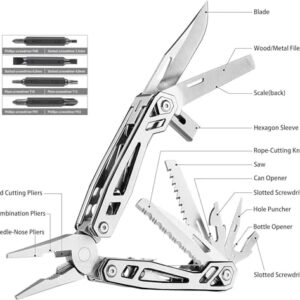 WETOLS Multitool, Gifts for Men, 21-in-1 Multi-Tools, Hard Stainless Steel Multi-Pliers, Foldable & Self-Locking, Multi-pliers Used as Knife, Bottle Opener, Screwdriver, Sickle etc, WE-182…