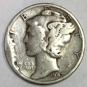 1942 P (ERROR) Mercury Dime 90% Silver 10c VG