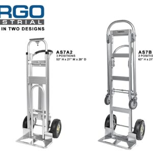 Vergo Industrial AS7A2 Aluminum Convertible Hand Truck Dolly Cart with Loop Handle 700 lbs Capacity (3 Positions, 53" High)