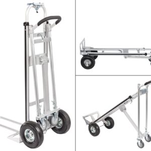 Vergo Industrial AS7A2 Aluminum Convertible Hand Truck Dolly Cart with Loop Handle 700 lbs Capacity (3 Positions, 53" High)