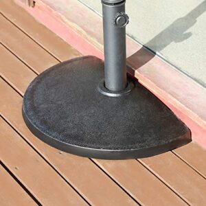 COBANA Half Round Patio Umbrella Base, Heavy-Duty Free Standing Resin Umbrella Stand, 20lb