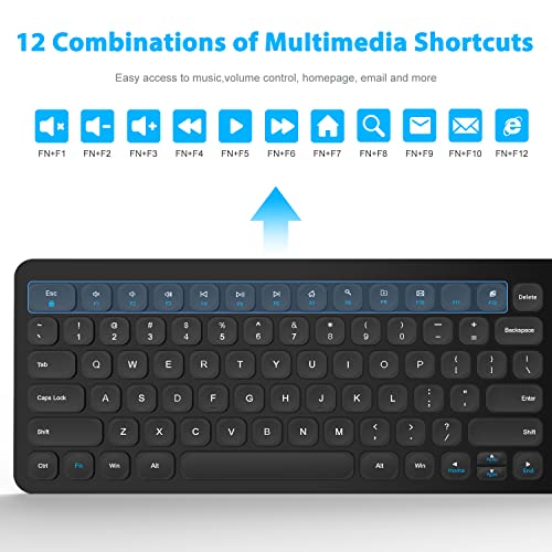 LeadsaiL Wireless Keyboard and Mouse Combo, Wireless USB Mouse and Computer Keyboard Set, Compact and Silent for Windows Laptop, Desktop, PC