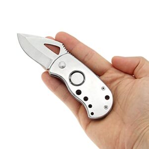 BYKCO Compact Pocket Knife, Minimalist EDC Portable Everyday Carry, Folding Mini Small Decent Hunting Knife, Box Cutter, Promotion Gift Button