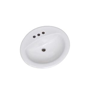 design house 573428 oval drop-in sink 20x17 single basin in white