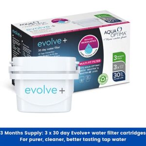 Aqua Optima Evolve+ EPS311 30 Day Water Filter Cartridge 3Pack (3 Months Supply), 3 Count (Pack of 1), White