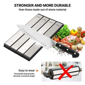 Diamond Sharpening Plate Set 4 PCS Grit 240/400/600/1000 Knife Sharpener Stone,Knife Sharpening Stone for Kitchen Knife Sharpener Professional Sharpening System-stone