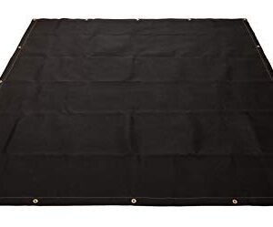 Waylander Svalinn Fiberglass Welding Blanket – Flame Retardant Fabric Up to 1400°F; Heavy Duty Double-Sided Vermiculite Treated Fiberglass for Less Shed and Fierce Spark Protection (6' x 6', BLACK)