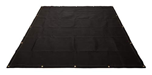 Waylander Svalinn Fiberglass Welding Blanket – Flame Retardant Fabric Up to 1400°F; Heavy Duty Double-Sided Vermiculite Treated Fiberglass for Less Shed and Fierce Spark Protection (6' x 6', BLACK)