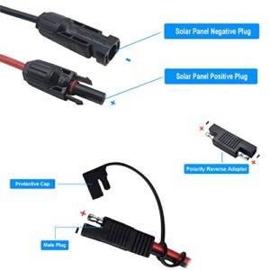 COMeap Solar Panel Plug to SAE Adapter 10AWG Cable with SAE Polarity Reverse Adapter for RV Solar Panel Battery 2ft(62cm)