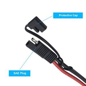 COMeap Solar Panel Plug to SAE Adapter 10AWG Cable with SAE Polarity Reverse Adapter for RV Solar Panel Battery 2ft(62cm)