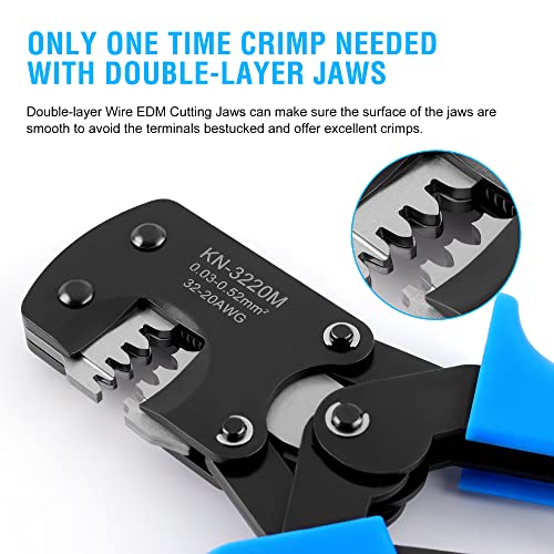 Knoweasy Micro Connector Pin Crimping Tool - Compatible with D-Sub, Molex, JST, and JAE Connectors - 32-20AWG / 0.03-0.52mm² - Perfect for Wire Crimping and Electrical Repairs