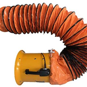 iLiving Utility High Velocity Blower, Fume Extractor, Portable Exhaust and Ventilator Fan (Duct Hose 12"), 15.5 ft