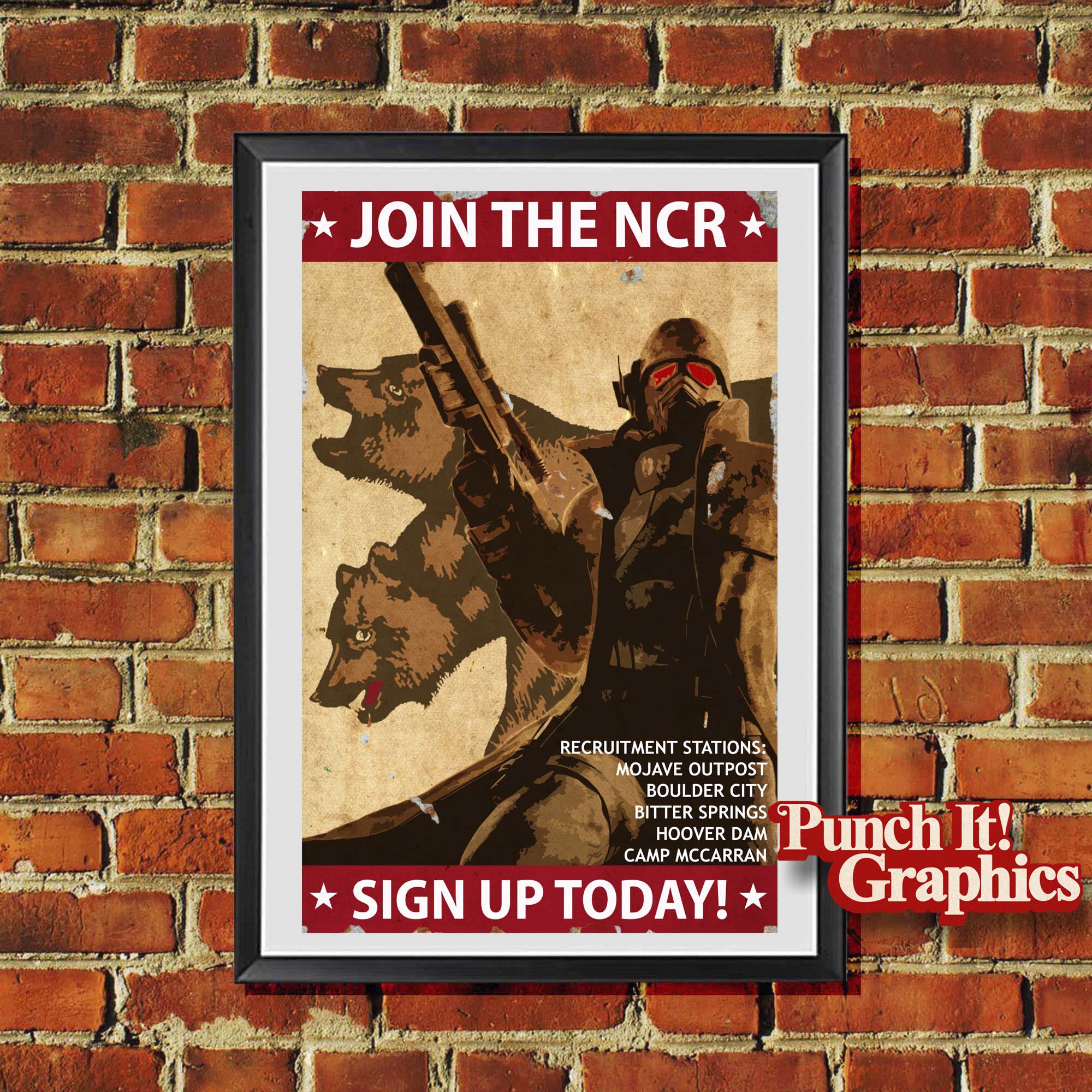 Fallout New Vegas Join the New California Republic NCR Original Art Print 11x17