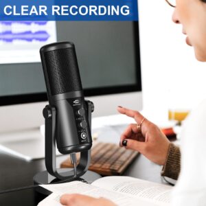 Aokeo USB Microphone, Condenser Podcast Microphone for Computer. Suitable for Recording, Gaming, Desktop, Windows, Mac, YouTube, Streaming, Discord