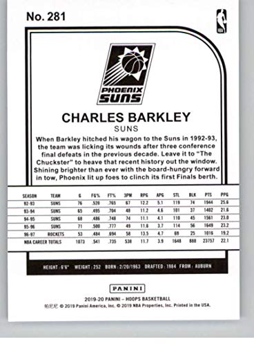 2019-20 Panini Hoops #281 Charles Barkley NM-MT Phoenix Suns Basketball