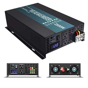 wzrelb 2500w 48v 120v pure sine wave power inverter with 2 ac outlets,car inverter