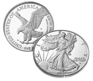 2021 s american silver eagle type 2 eagle landing reverse 1 ounce coin in ogp with coa dollar proof us mint