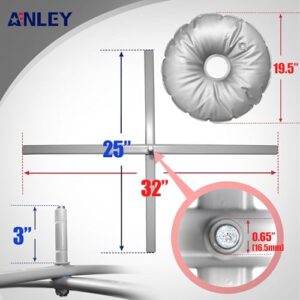 Anley Foldable Ground Base with Water Bag - Fits Flutter Feather Banner Flag Pole with a 0.65" Inner Diameter - Stainless Steel Stand with Round Weight Bag for Outdoor Business - Base Only