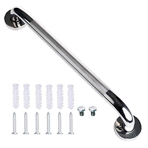 16 Inch Stainless Steel Chrome Shower Grab Bar, ZUEXT Towel Bar, Bathroom Balance Bar, Safety Hand Rail Support, Handicap Elderly Injury Senior Bath Assist Handle