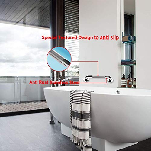 16 Inch Stainless Steel Chrome Shower Grab Bar, ZUEXT Towel Bar, Bathroom Balance Bar, Safety Hand Rail Support, Handicap Elderly Injury Senior Bath Assist Handle