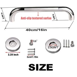 16 Inch Stainless Steel Chrome Shower Grab Bar, ZUEXT Towel Bar, Bathroom Balance Bar, Safety Hand Rail Support, Handicap Elderly Injury Senior Bath Assist Handle