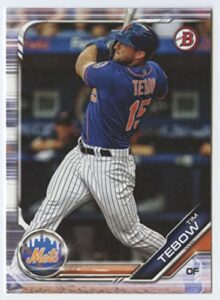 2019 bowman draft baseball #bd-92 tim tebow new york mets official mlb trading card produced by topps