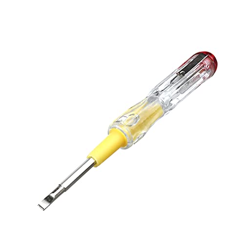 Fielect Tester Screwdriver, Voltage Tester Pen 100-500V Circuit Tester Pen Contact Voltage Detecter Pen Dual Head Slot Screwdriver Detector, 1pcs