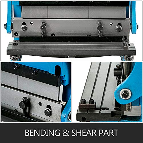 BestEquip Sheet Metal Brake 3-In-1 12-inch,Shear Press Brake 20-Gauge Capacity,Combination Sheet Metal Machine Solid Construction,Shears and Slip Roll Machine for Shear Bending Rolling