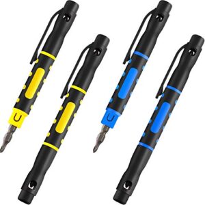 4 pieces pocket screwdriver 4 in 1 pen screwdriver multipurpose portable screwdriver crossing flathead screwdriver for repairing