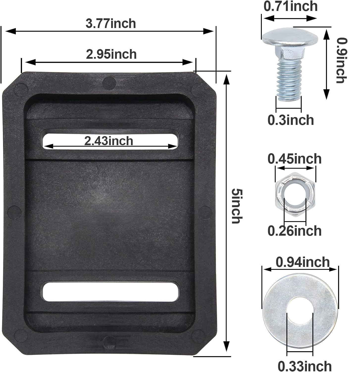 784-5580 Snowblower Plastic Reversible Skid Slide Shoes with Hardware Replaces 2 MTD 2 Stage Yardman Cub Cadet MTD 784-5580-0637