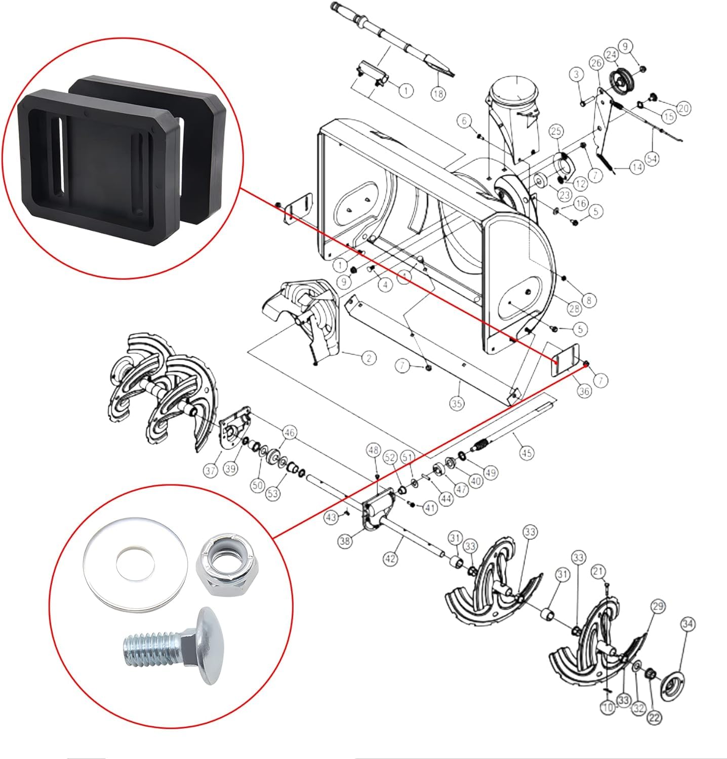 784-5580 Snowblower Plastic Reversible Skid Slide Shoes with Hardware Replaces 2 MTD 2 Stage Yardman Cub Cadet MTD 784-5580-0637