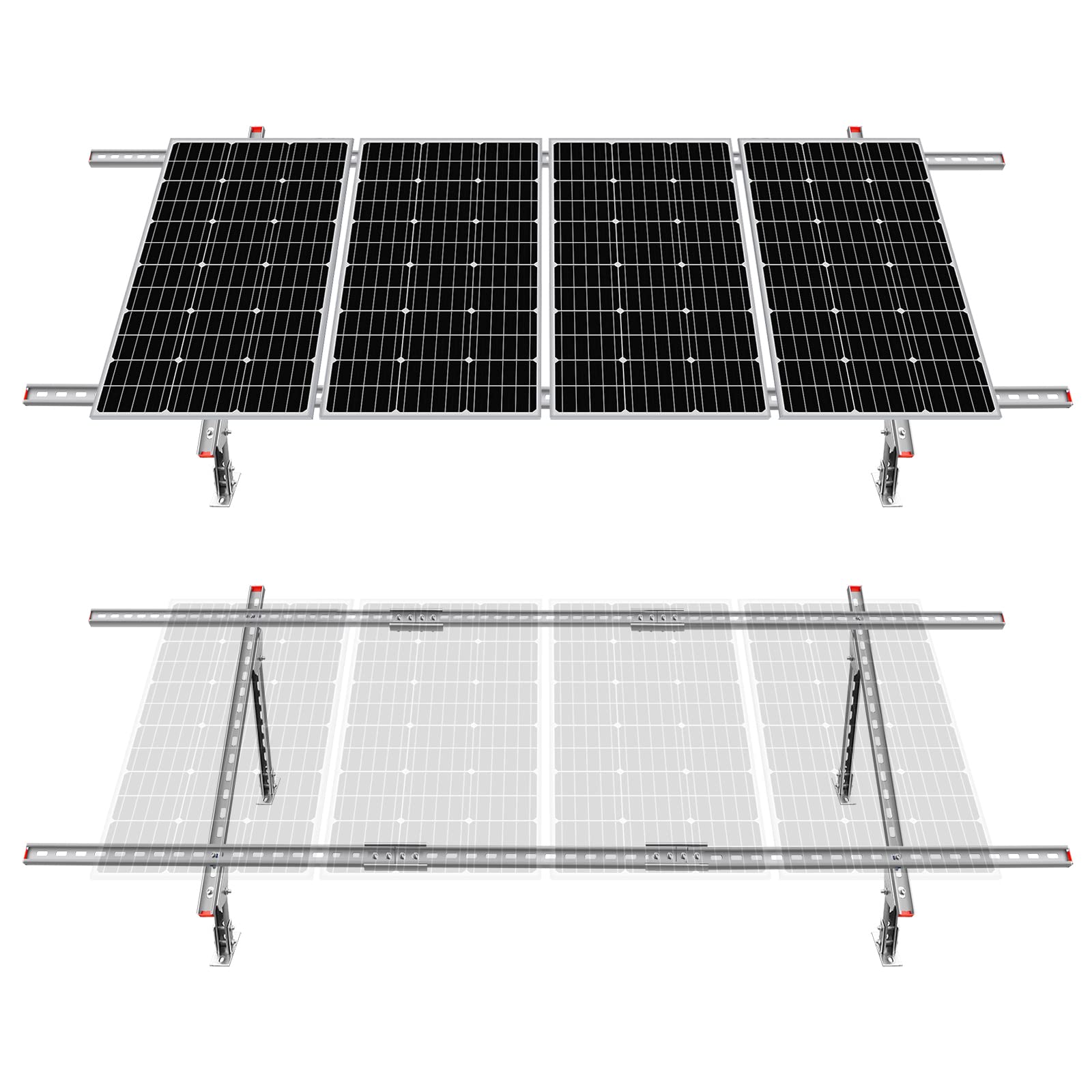 ECO-WORTHY Adjustable Multi-Pieces Solar Panel Mounting Brackets Kit System for 1-4pcs Solar Panels