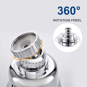 EIGSO Movable Kitchen Sink Aerator - 360° Rotatable Faucet Sprayer Head Replacement for Kitchen, Multi-function Anti-Splash Tap Aerator Faucet Nozzle with 3 Modes Adjustment, Silver