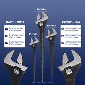 Lichamp 3-Pack Adjustable Construction Spud Wrench Set 10 12 16 Inches