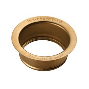 insinkerator garbage disposal kitchen sink drain flange, 3 1/2 inch diameter standard kitchen drain size, flg-bb, brushed bronze