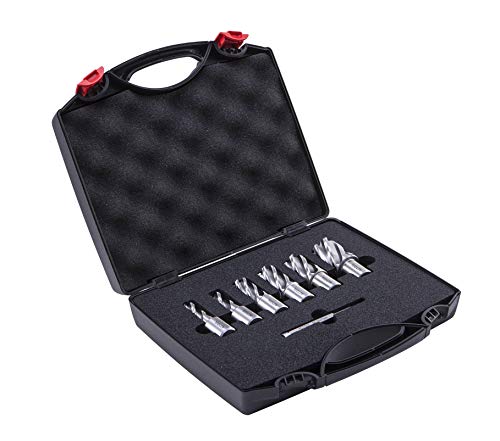 ACTOOL 6 PC 1/2" to 1-1/16" HSS ANNULAR Cutter Set 1" Cutting Depth with 3/4'' Weldon Shank