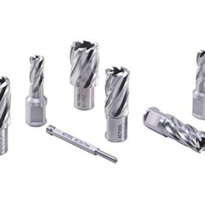 ACTOOL 6 PC 1/2" to 1-1/16" HSS ANNULAR Cutter Set 1" Cutting Depth with 3/4'' Weldon Shank