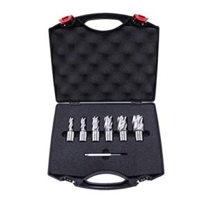 ACTOOL 6 PC 1/2" to 1-1/16" HSS ANNULAR Cutter Set 1" Cutting Depth with 3/4'' Weldon Shank