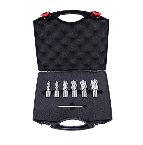 ACTOOL 6 PC 1/2" to 1-1/16" HSS ANNULAR Cutter Set 1" Cutting Depth with 3/4'' Weldon Shank