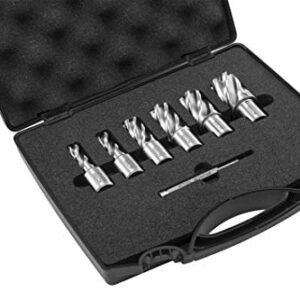 ACTOOL 6 PC 1/2" to 1-1/16" HSS ANNULAR Cutter Set 1" Cutting Depth with 3/4'' Weldon Shank