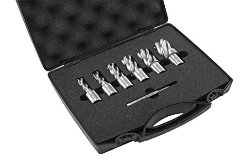 ACTOOL 6 PC 1/2" to 1-1/16" HSS ANNULAR Cutter Set 1" Cutting Depth with 3/4'' Weldon Shank