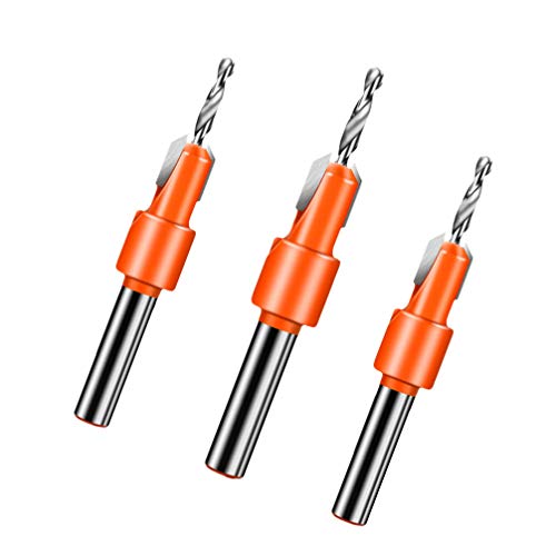 ULTECHNOVO 3pcs Self Tapping Screw Woodworking Countersink Tools Countersink Tool for Wood Drill Taper Hole T Tool Countersink Drill Bit for Wood Hole Drill Bit Salad Drill Wood Screw