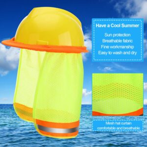 WILLBOND 2 Pieces Hard Hat Sun Neck Shield Hard Hat Sunshade High Visibility Sun Shade for Full Standard Brim Safety Helmets Construction and Landscaping