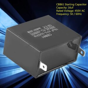 CBB61 Capacitor，350VAC 16uF Motor Running Starting Capacitor Generator，50/60Hz Start Capacitor Run Capacitor，for Brushless Gas & Generators