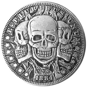 three faces of death novelty heads tails good luck token commemorative coin