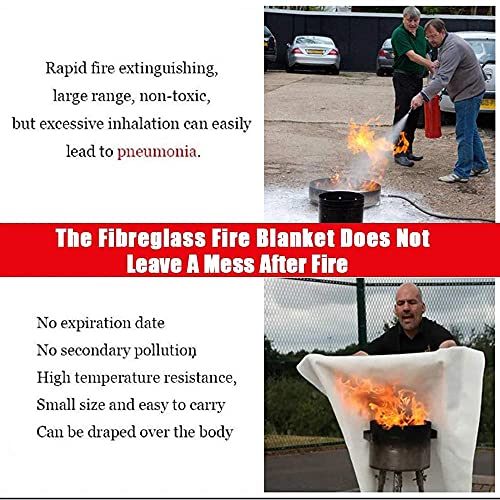 Fire Blanket Fire Guardian Blanket and Fire Blanket Fire Suppression Blankets for Kitchen, Bedroom, People- Energency Safety (40"x40") (White (1Pack))